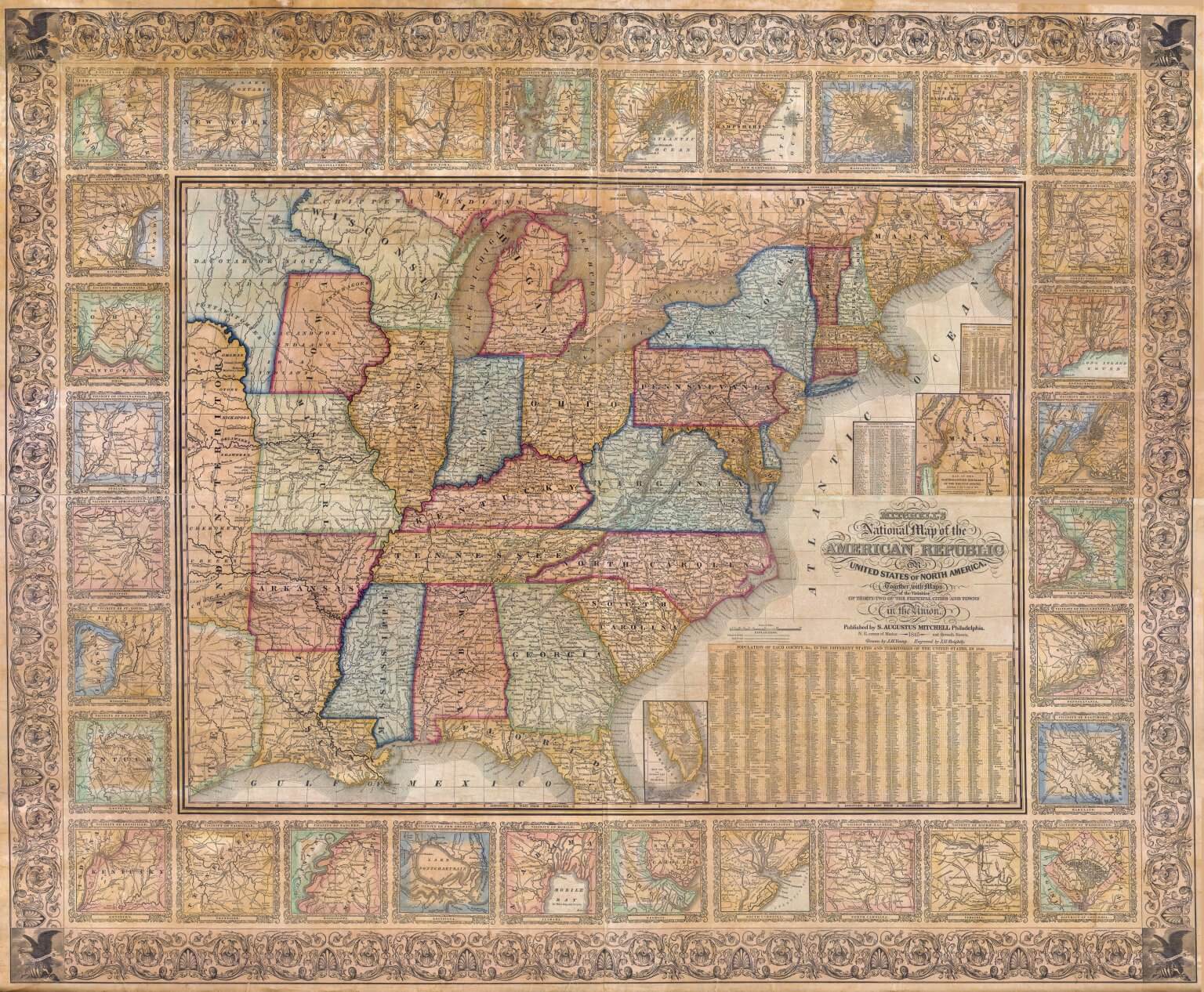 1845 Map of the USA + 1794 Map of The World