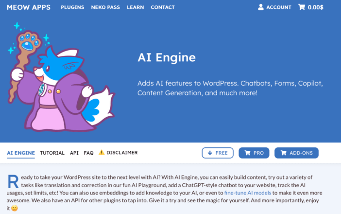 7 Pros + Cons of the MeowApps AI Engine WordPress Plugin